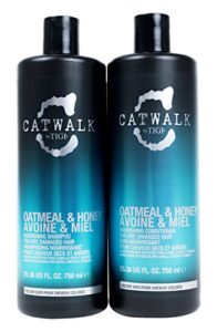 tigi catwalk shampoo and conditioner, oatmeal & honey, 25.36 oz with pumps