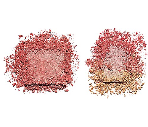 I Heart Revolution Peach and Glow Highlighter Duo, Peach & Chocolate Duo Shimmer, Highlighter & Blush, Mini Compact Palette, Vegan & Cruelty-Free, 0.38 Oz