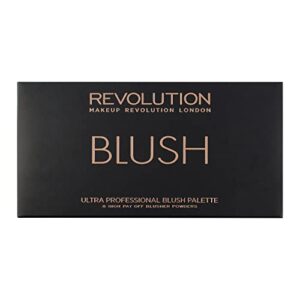 makeup revolution ultra blush makeup palette, bronzer & highlighter, includes 8 shades, gluten free, vegan & cruelty free, sugar & spice, 13g