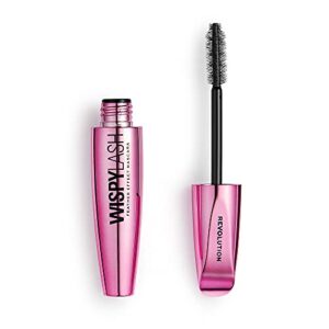 makeup revolution wispy false lash mascara, lengthening & volumising effect, black, cruelty-free, 0.08 oz