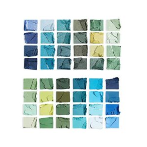 Makeup Revolution Color Book Eyeshadow Palette, 24 Shimmer Hues & 24 Matte Shades, Blues, Cruelty-Free, Green & Yellow Tones, 0.96 Oz