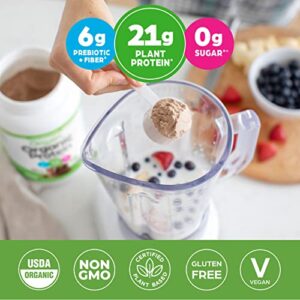 Orgain Organic Vegan Protein Powder, Creamy Chocolate Fudge - 21g of Plant Based Protein, Low Net Carbs, Non Dairy, Gluten Free, No Sugar Added, Soy Free, Kosher, Non-GMO, 2.03 Lb (Packaging May Vary)