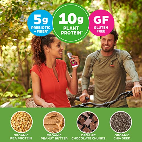 Orgain Organic Plant Based Protein Bar, Peanut Butter Chocolate Chunk - 10g of Protein, Vegan, Gluten Free, Non Dairy, Soy Free, Lactose Free, Kosher, Non-GMO, 1.41 Ounce, 12 Count(Packaging May Vary)