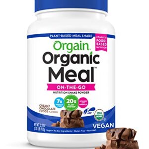 Vegan Protein Meal Replacement Powder by Orgain - 20g of Protein, Certified Organic and Plant Based, No Gluten, Soy or Dairy, Non-GMO, Creamy Chocolate Fudge, 2.01lb (Packaging May Vary)