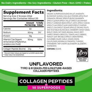 Orgain Hydrolyzed Collagen Peptides Powder + Superfoods, 20g Grass Fed Collagen - Hair, Skin, Nail, & Joint Support Supplement, Paleo & Keto, Non-GMO, Type I and III, 1lb (Packaging May Vary)