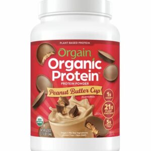 Orgain Organic Protein Powder Peanut Butter Cup, 2.74 lbs, 43.8 oz