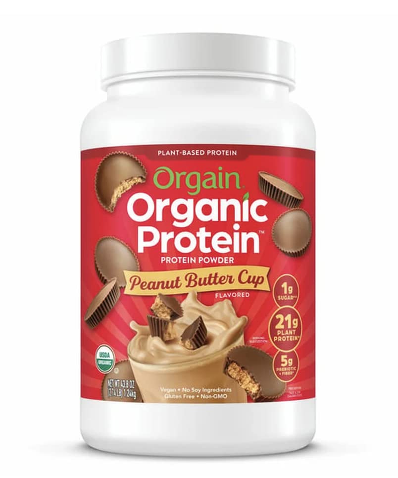 Orgain Organic Protein Powder Peanut Butter Cup, 2.74 lbs, 43.8 oz