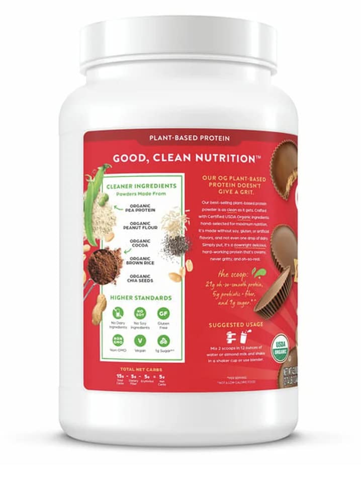 Orgain Organic Protein Powder Peanut Butter Cup, 2.74 lbs, 43.8 oz