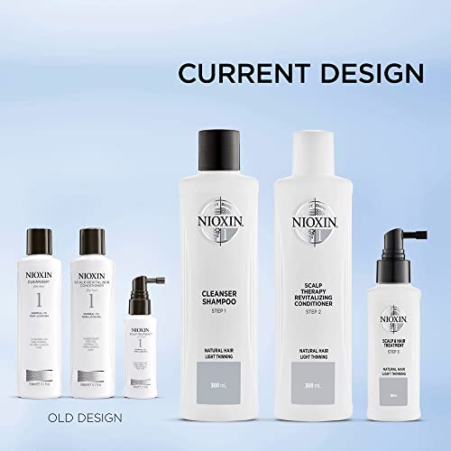 Nioxin System Kit 1, Strengthening & Thickening Hair Treatment, For Natural Hair with Light Thinning, Trial Size (1 Month Supply)