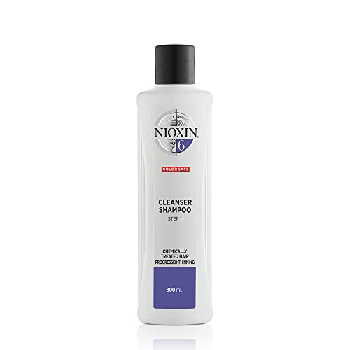 Nioxin System 6 Cleanser Shampoo, Bleached & Chemically Treated Hair with Progressed Thinning, 10.1 oz