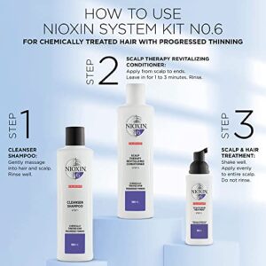 Nioxin System 6 Cleanser Shampoo, Bleached & Chemically Treated Hair with Progressed Thinning, 10.1 oz