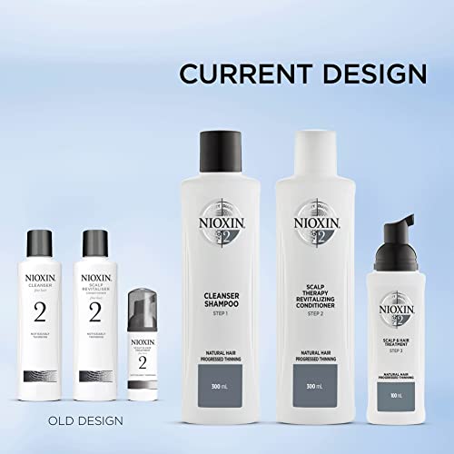 Nioxin System Kit 2, Natural Hair with Light Thinning, Full Size (3 Month Supply)