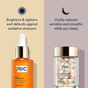 RoC Multi Correxion Revive + Glow 10% Active Vitamin C Serum for Face, Daily Anti-Aging Wrinkle and Skin Tone Skin Care Treatment, Brightening Serum for Dark Spots, 1 Fluid Ounce