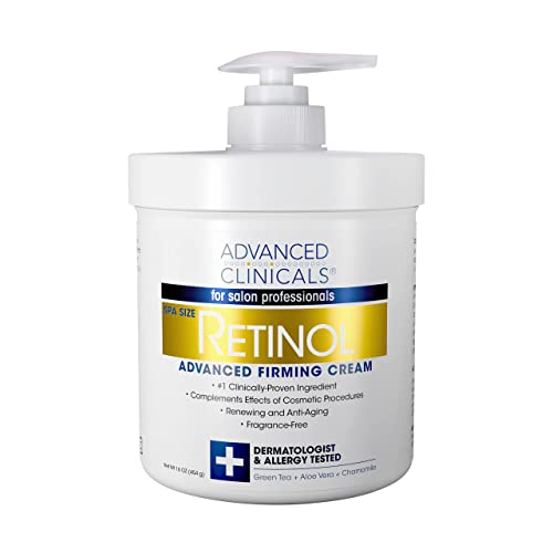 Advanced Clinicals Retinol Body Lotion Moisturizer Face & Body Cream & Crepey Skin Care Treatment, Anti Aging Retinol Cream Targets Appearance Of Wrinkles, Sagging Skin, & Sun Damaged Skin, 16 Oz