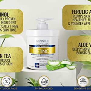 Advanced Clinicals Retinol Body Lotion Moisturizer Face & Body Cream & Crepey Skin Care Treatment, Anti Aging Retinol Cream Targets Appearance Of Wrinkles, Sagging Skin, & Sun Damaged Skin, 16 Oz