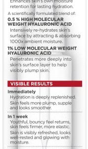 L'Oreal Paris Revitalift 1.5% Pure Hyaluronic Acid Face Serum, to Hydrate, Visibly Plump Skin, & Reduce Wrinkles, Fragrance Free 1 oz