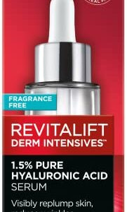 L'Oreal Paris Revitalift 1.5% Pure Hyaluronic Acid Face Serum, to Hydrate, Visibly Plump Skin, & Reduce Wrinkles, Fragrance Free 1 oz