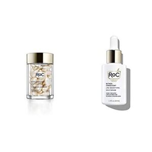 roc retinol correxion line smoothing day to night anti-aging serum bundle: roc retinol serum night capsules + line smoothing daily retinol serum