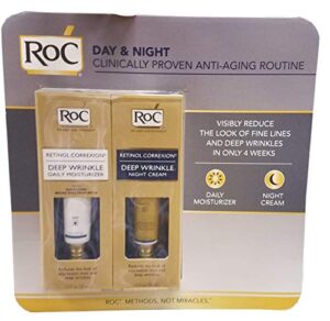 roc retinol correxion deep wrinkle night cream, and daily moisturizer spf 30 1.0 fluid ounces each box (combo pack)