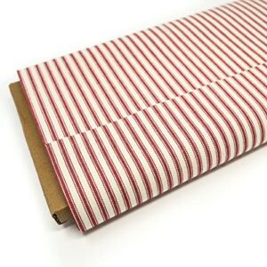 roc-lon 44/45″ 100% cotton woven ticking, cut by yard, stripe red