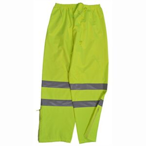 petra roc lpp-ce-l rain pants waterproof ansi/isea 107 class e, drawstring, lime, l