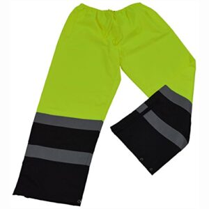 petra roc lbpp-ce-l ansi/isea 107 class e rain pants waterproof with drawstring, large, lime/black