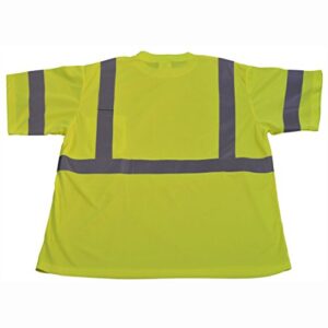 Petra Roc LTS3-2X High-Vis Safety T-Shirt Short Sleeve, ANSI Class 3, Lime Birdseye Mesh, One Chest Pocket, 2X