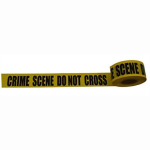 petra roc bt-crime barricade tape 2 mil 3″ x 1000′, yellow/black printing, crime scene do not cross, yellow