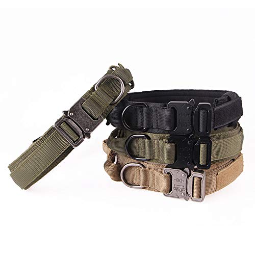 Tactical Dog Military Collar and Leash Set (Medium, Khaki)