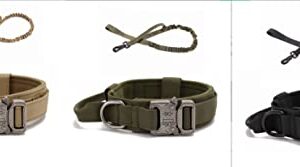 Tactical Dog Military Collar and Leash Set (Medium, Khaki)