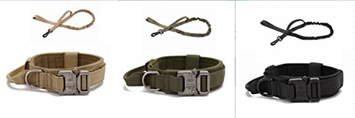 Tactical Dog Military Collar and Leash Set (Medium, Khaki)