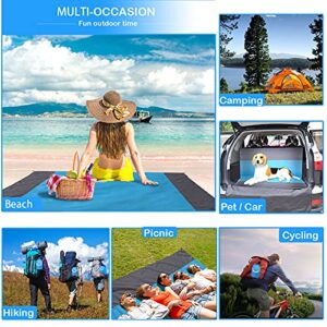 Gold Roc Sandless Beach Blanket & Waterproof Phone Pouch, Extra Large Outdoor Picnic Mat, Pocket Camping Mat for Travel, Camping, Hiking (Blue-Orange, Large)