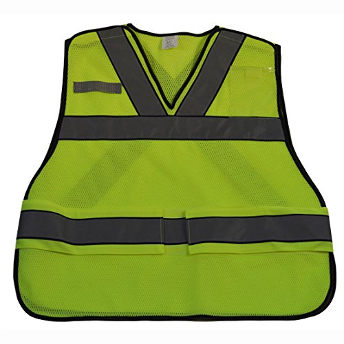 Petra Roc LVM2-VNPSV-Plus V-Neck Public Safety Vest, XX-Large/5X-Large, Lime Mesh