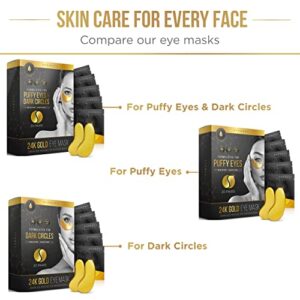 Dermora 24K Gold Eye Mask Puffy Eyes and Dark Circles Treatments Look Less Tired and Refresh Your Skin, 50 Pairs