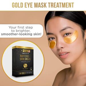 Dermora 24K Gold Eye Mask Puffy Eyes and Dark Circles Treatments Look Less Tired and Refresh Your Skin, 50 Pairs