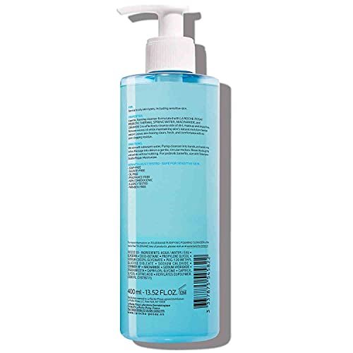 La Roche-Posay Toleriane Purifying Foaming Facial Cleanser, Oil Free Face Wash for Oily Skin and for Sensitive Skin with Niacinamide, Pore Cleanser Wonâ€™t Dry Out Skin, Unscented