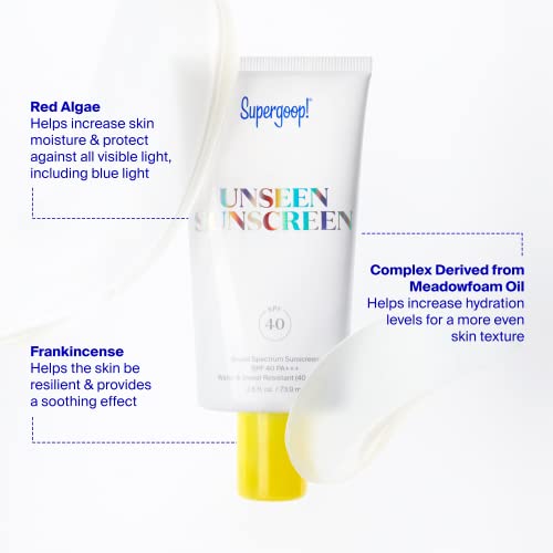 Supergoop! Unseen Sunscreen - SPF 40-1.7 fl oz - Invisible, Broad Spectrum Face Sunscreen - Weightless, Scentless, and Oil Free - For All Skin Types and Skin Tones