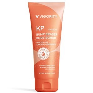 kp bump eraser body scrub, body exfoliating scrub, keratosis pilaris treatment, strawberry legs treatment, exfoliating body wash, strawberry skin treatment, scrubs for women & men exfoliation – 8.45oz