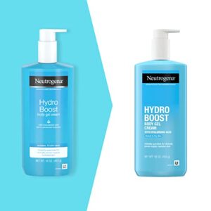 Neutrogena Hydro Boost Body Moisturizing Gel Cream with Hyaluronic Acid, Non-Greasy & Fast Absorbing, Lightweight Hydrating Body Lotion for Normal to Dry Skin, Paraben- & Dye-Free, 16 oz