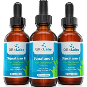 Pure Plant-Based Squalane Oil Boosted with Vitamin E (LARGE 2 oz) - Organic ECOCERT/USDA Certified Squalane Derived from Sugarcane - Best Moisturizer For Face, Body, Skin & Hair - 2 fl oz / 60 ml