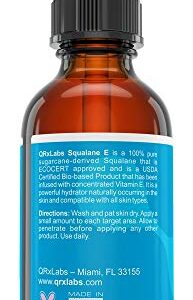 Pure Plant-Based Squalane Oil Boosted with Vitamin E (LARGE 2 oz) - Organic ECOCERT/USDA Certified Squalane Derived from Sugarcane - Best Moisturizer For Face, Body, Skin & Hair - 2 fl oz / 60 ml