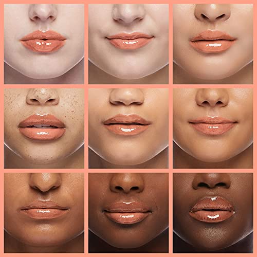 MAEPEOR Hydrating Lip Oil 5 Colors Moisturizing Glossy Lip Glow Oil Not Greasy Long-lasting Lip Balm for Nourishing Repairing and Softening Lip with Big Brush Head (Colors 01)