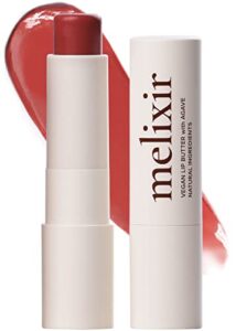 melixir vegan lip butter #02 nude crumble(tinted) (+17 more colors) 0.13oz, bee free, petrolatum free, deep nourishing plant-based vegan chapstick, vegan lip balm for dry, cracked and chapped lips, moisturizing lip care gift