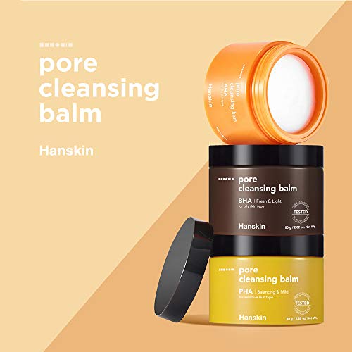 Hanskin AHA Pore Cleansing Balm, Alpha Hydroxy Acid, Exfoliating, Gentle Blackhead Cleanser and Makeup Remover Balm [80g]