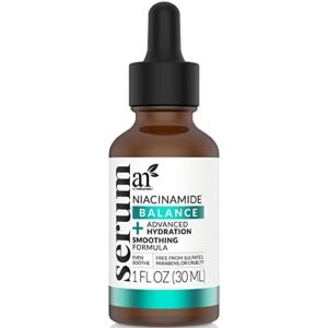 artnaturals niacinamide face serum – advanced serum with hyaluronic acid – vitamin b3, saffron and sunflower oil – pore reducer – 1 oz