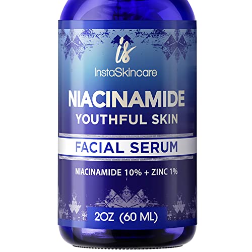 DOUBLE SIZED (2Oz) Niacinamide Serum for Face 10% with Zinc 1% Vitamin B3 Facial Serum Brightening Serum for Acne Pore Minimizer and Dark Spot Remover