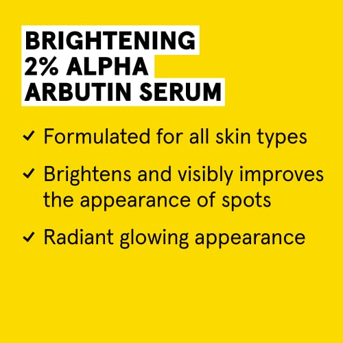 Acure Brightening 2% Alpha Arbutin Serum | 100% Vegan | For All Skin Types | With Alpha Arbutin, Hyaluronic Acid & Elderberry Extract | Brightens & Improves Skin Tone | 1 Fl Oz