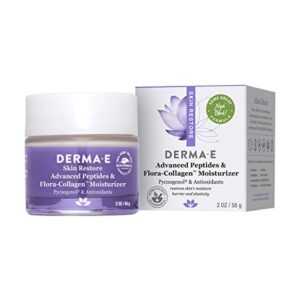 derma e advanced peptides and collagen moisturizer – double action collagen face cream with peptide complex – intense moisture day and night cream for women – natural collagen cream, 2oz