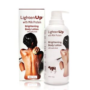 lightenup, lactic acid lotion | 13.5 fl oz / 400ml | aha body cream | fade dark spots on body, knees, armpit, underarm | with shea butter, for women and men