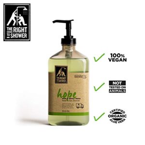 The Right to Shower Sulfate Free Body Wash, Hope, Aloe Vera + Dewy Moss, 16 Fl Oz